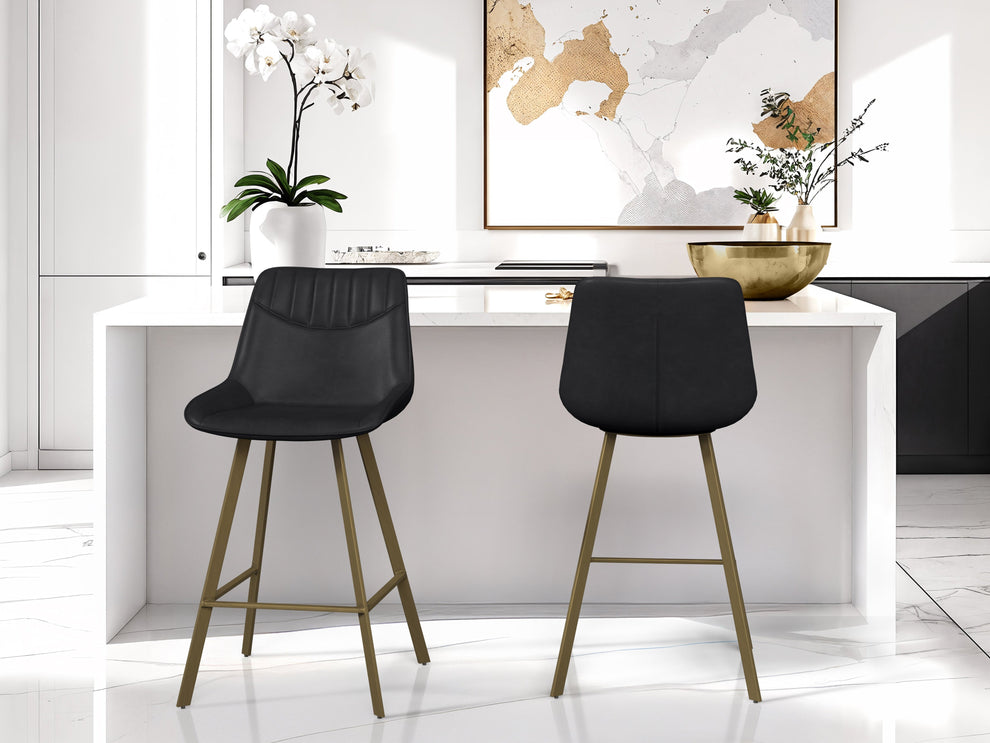 Black Vegan Leather Stools - FINAL SALE ITEM – CorLiving Furniture