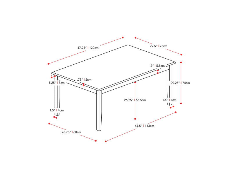 Grey and White Dining Table | Solid Wood – CorLiving Furniture