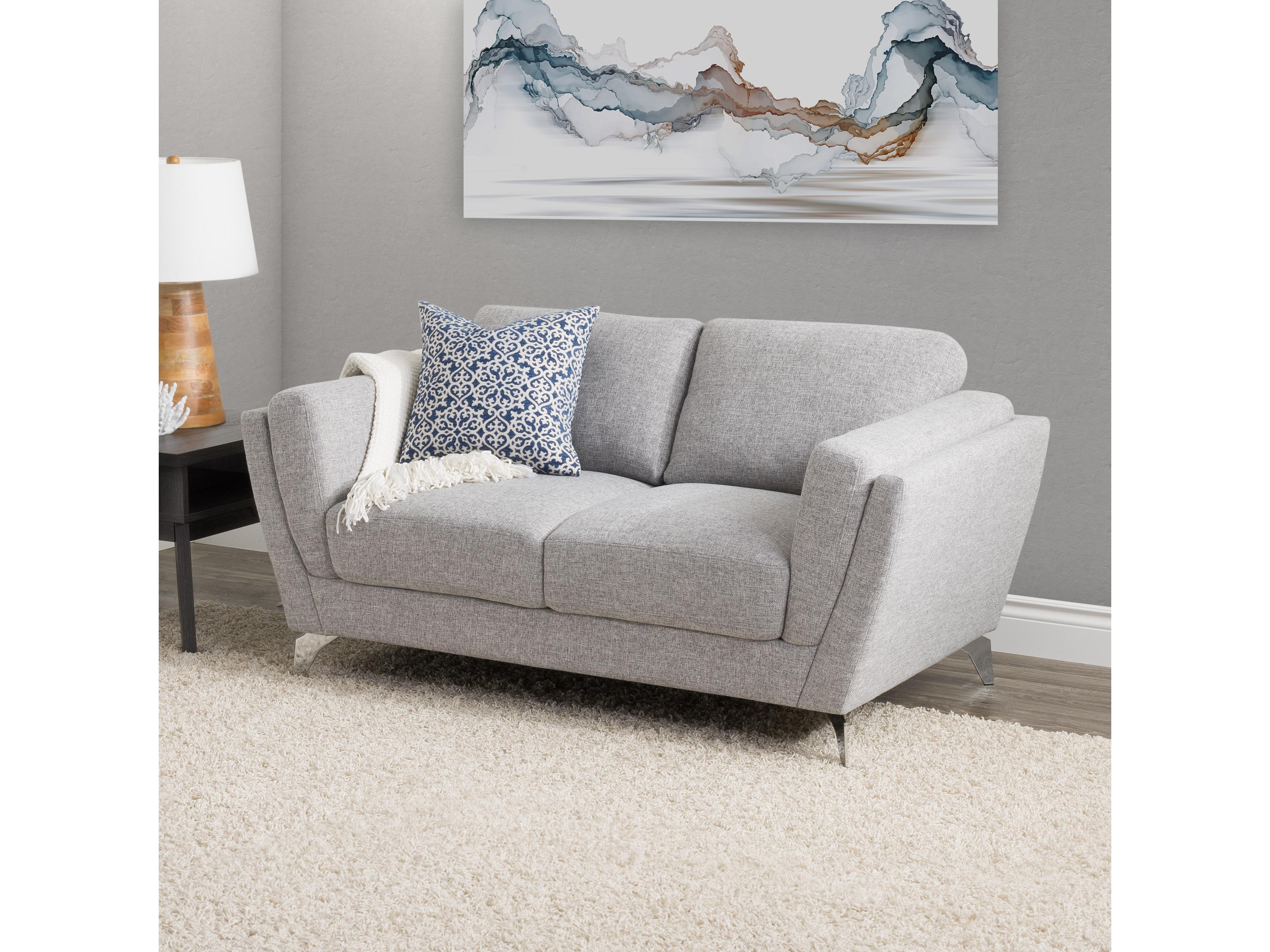 2 Seat Sofa Loveseat Tweed Fabric CorLiving Furniture