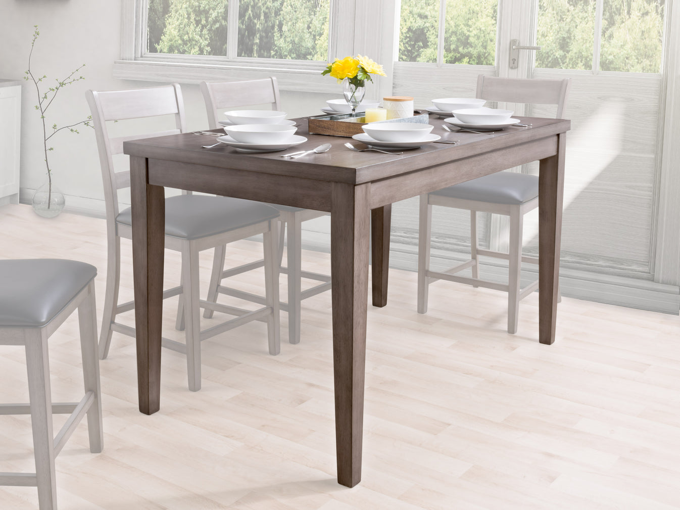 Grey Wood Dining Table | Counter Height – CorLiving Furniture